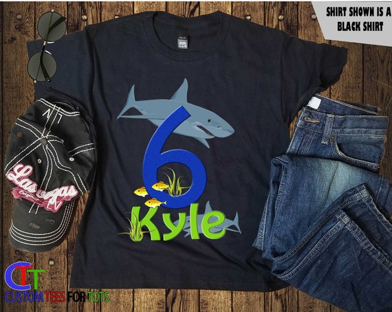 Shark Birthday Shirt Shark Shirt Boy girl Personalized | Etsy