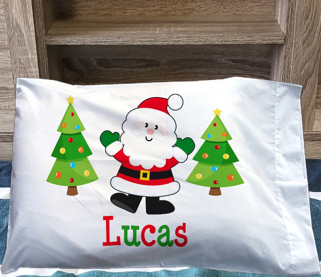 Kids Christmas Santa Pillowcase - Personalized Santa Christmas Pillow ...