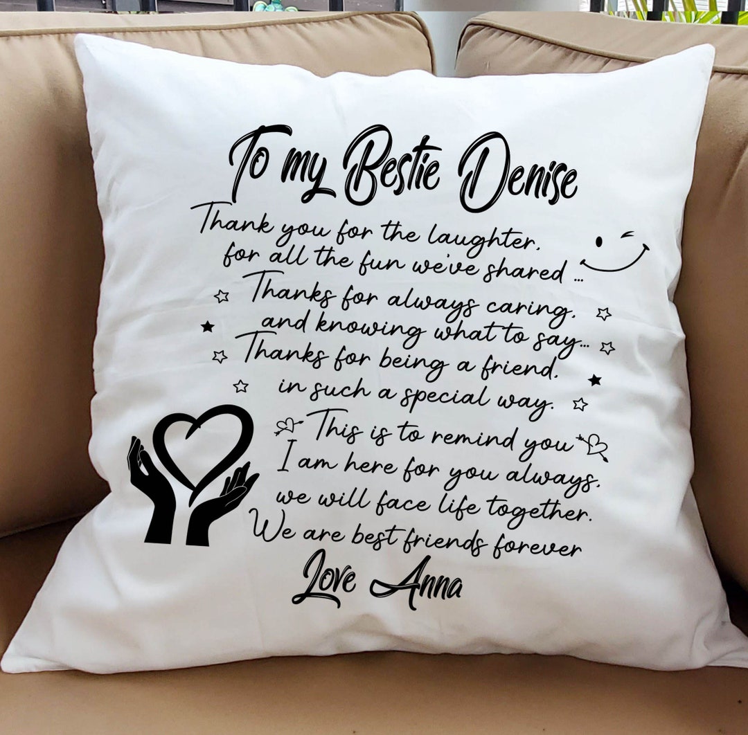 Personalized Bestie Throw Pillow - Best Friend, BFF, Friends Forever ...