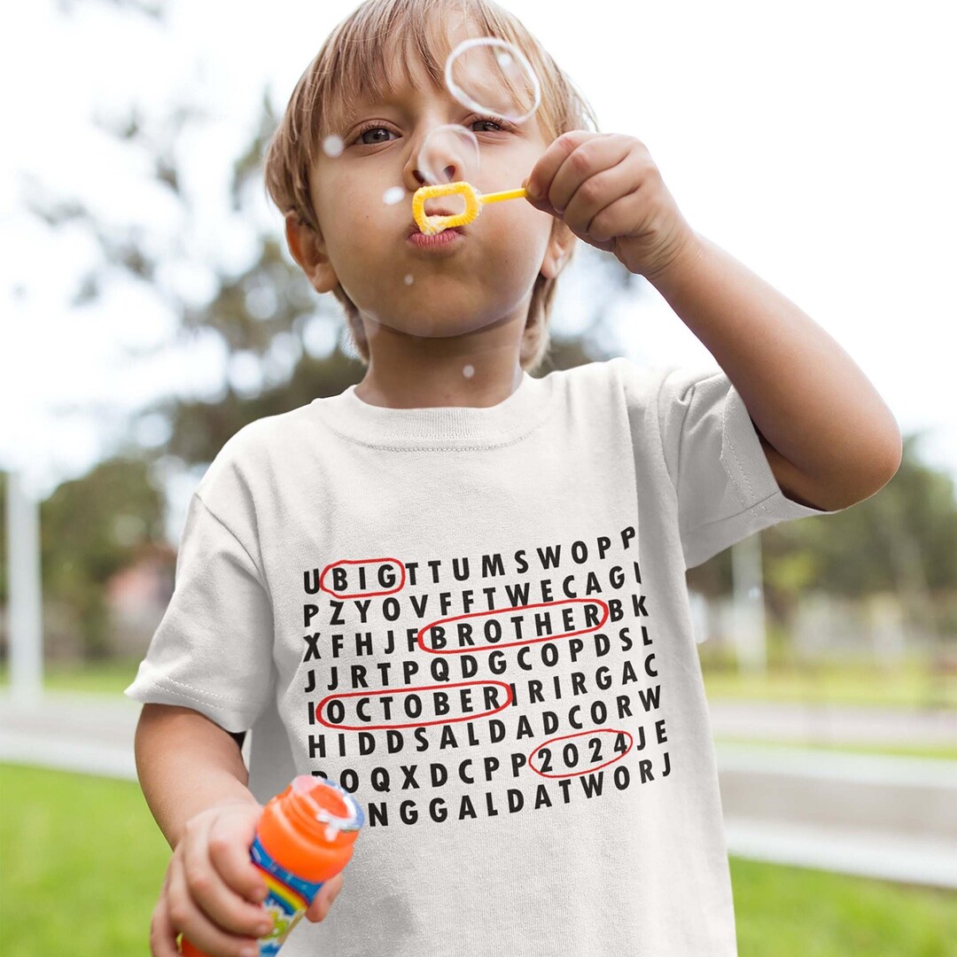 Personalized Big Brother Word Search T-shirt - Custom Announcement - Etsy