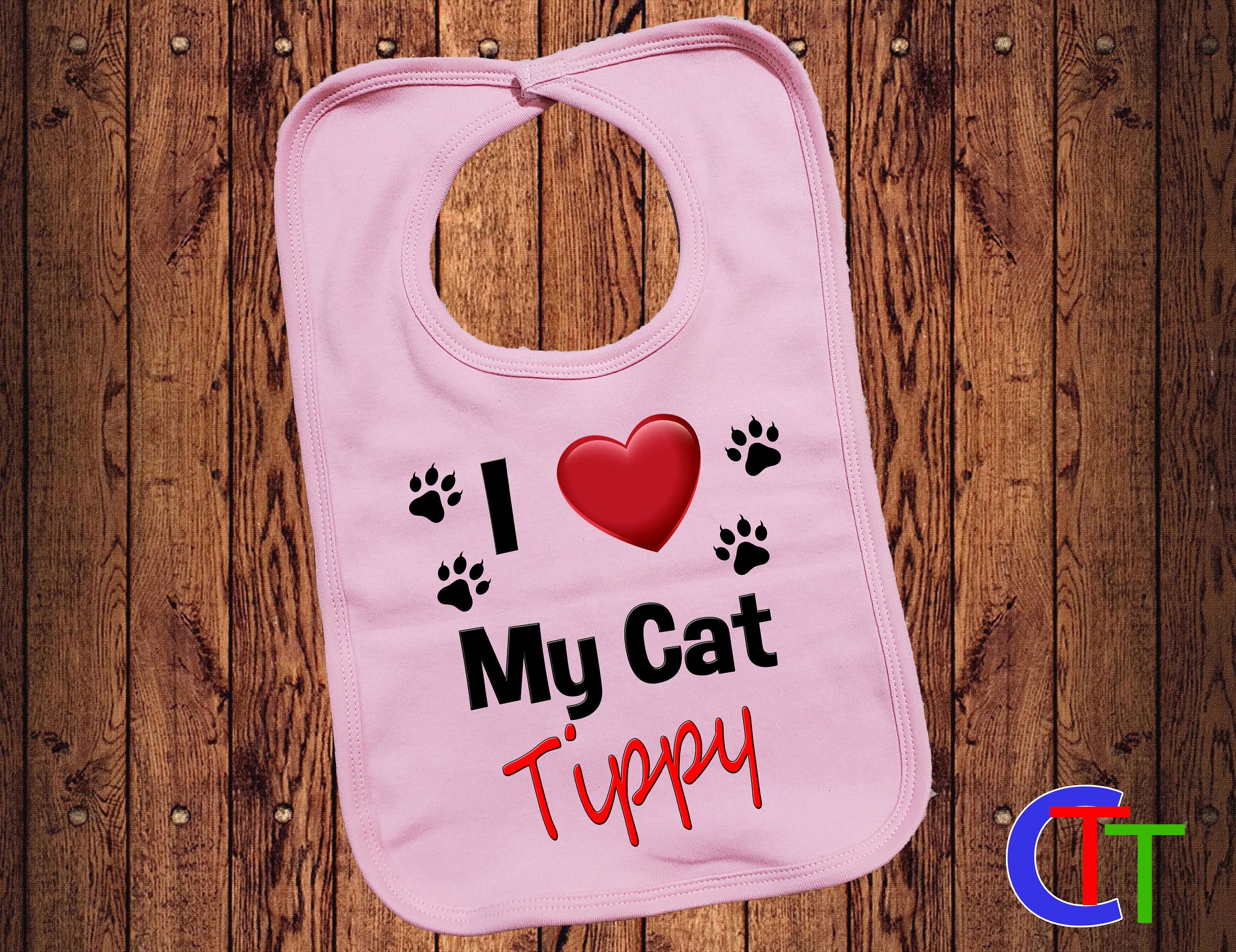 I love my cat Bib Cat Baby Bib boy or girl Cute kitten | Etsy