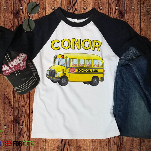 Personalized School Bus Shirt Kids School Bus Graphic Tee - Etsy