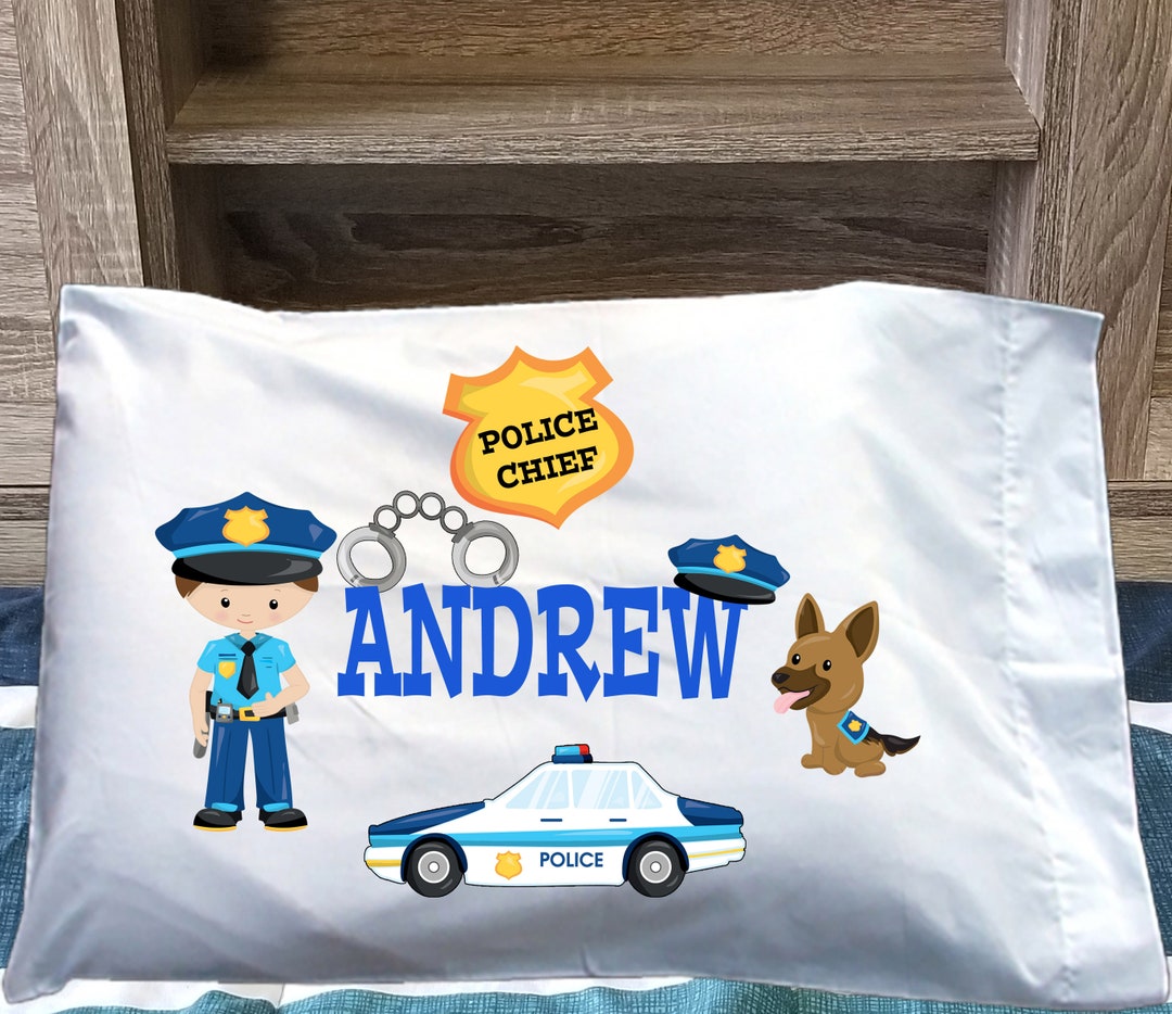 Kids Personalized Policeman Pillowcase - Boys Policeman Pillow - Cop ...