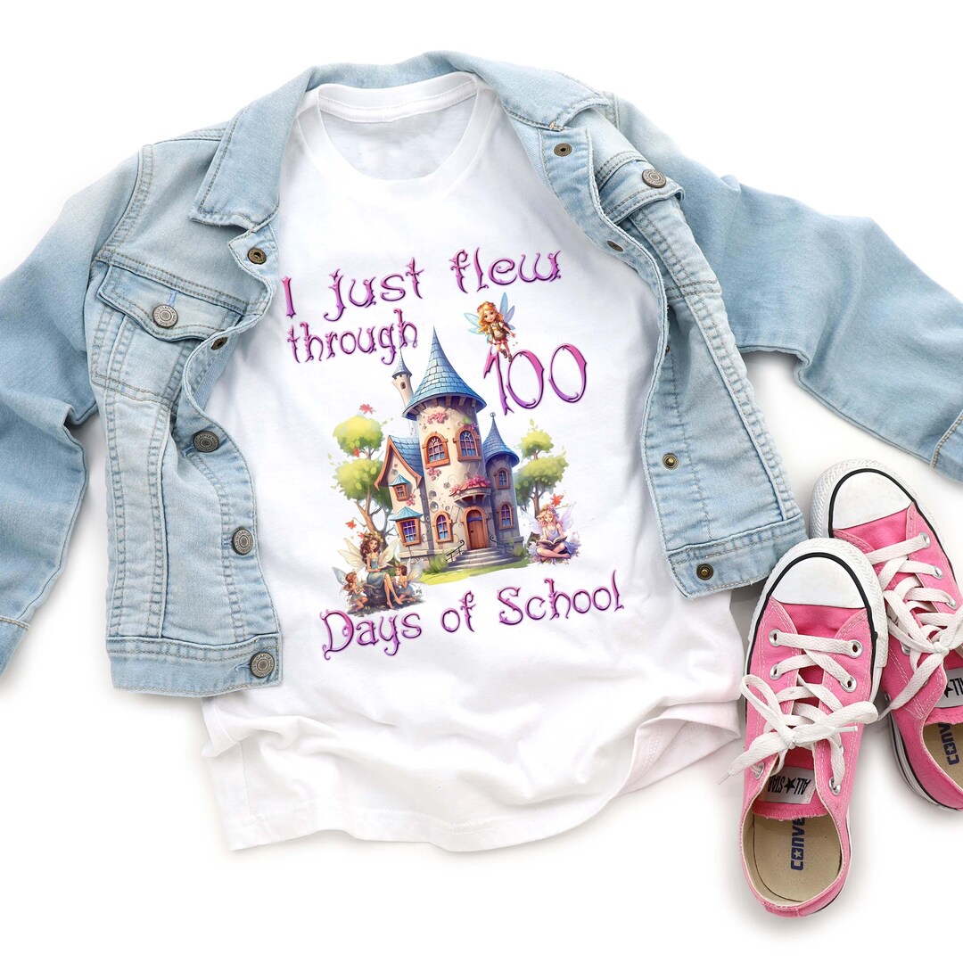 Fairy 100 Days of School Shirt - Girls One Hundred Days Celebration ...