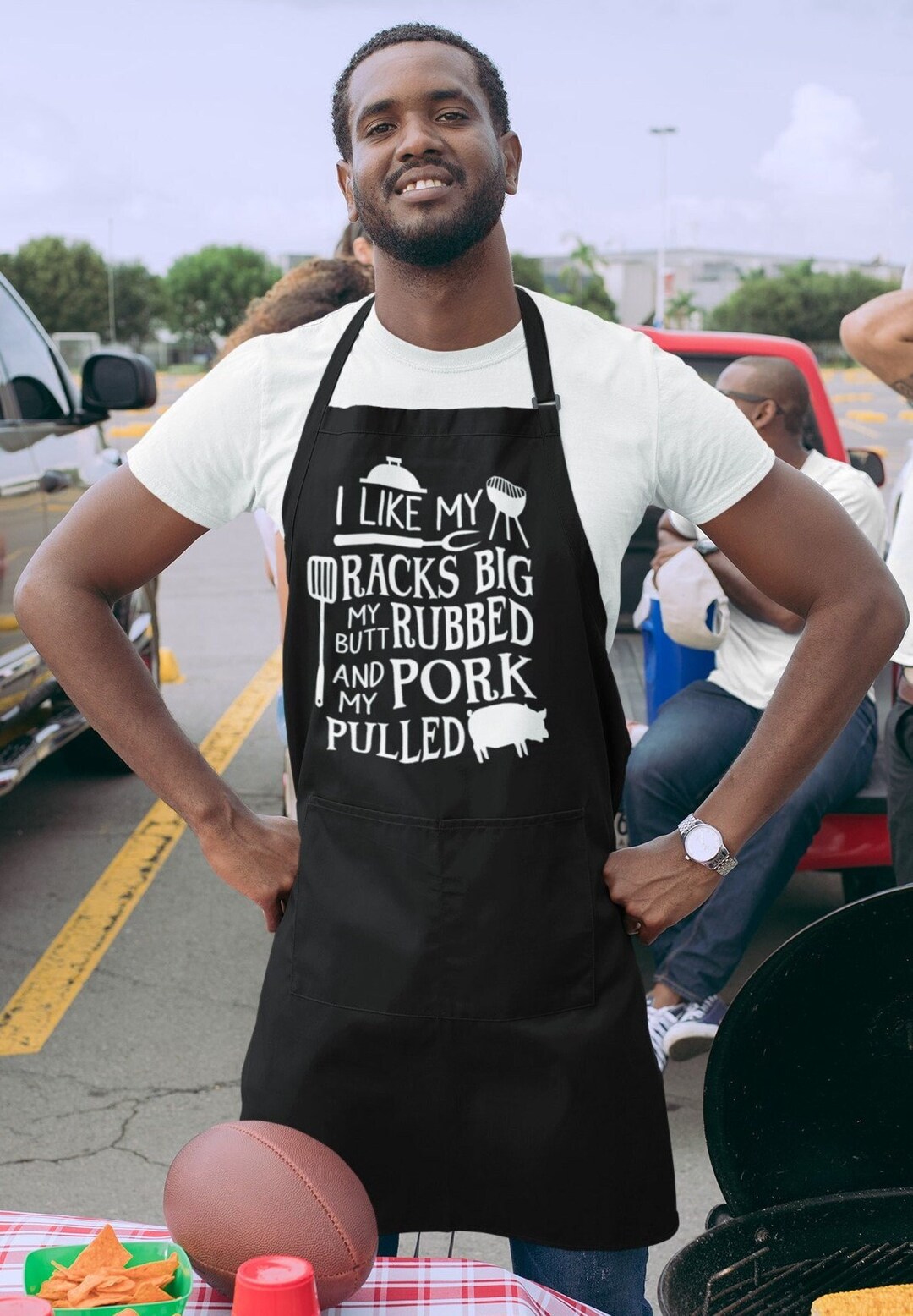 Fathers Day BBQ Cooking Apron- Big Racks Butt Rubbed Pork Pulled ...