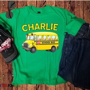 Personalized School Bus Shirt - Kids School Bus Graphic Tee - Adult I ...