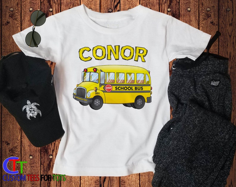 Personalized School Bus Shirt Kids School Bus Graphic Tee - Etsy