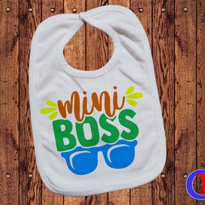 Funny Baby BIB Boy Girl Mini Baby Boss Infant Bib Newborn Baby Shower ...