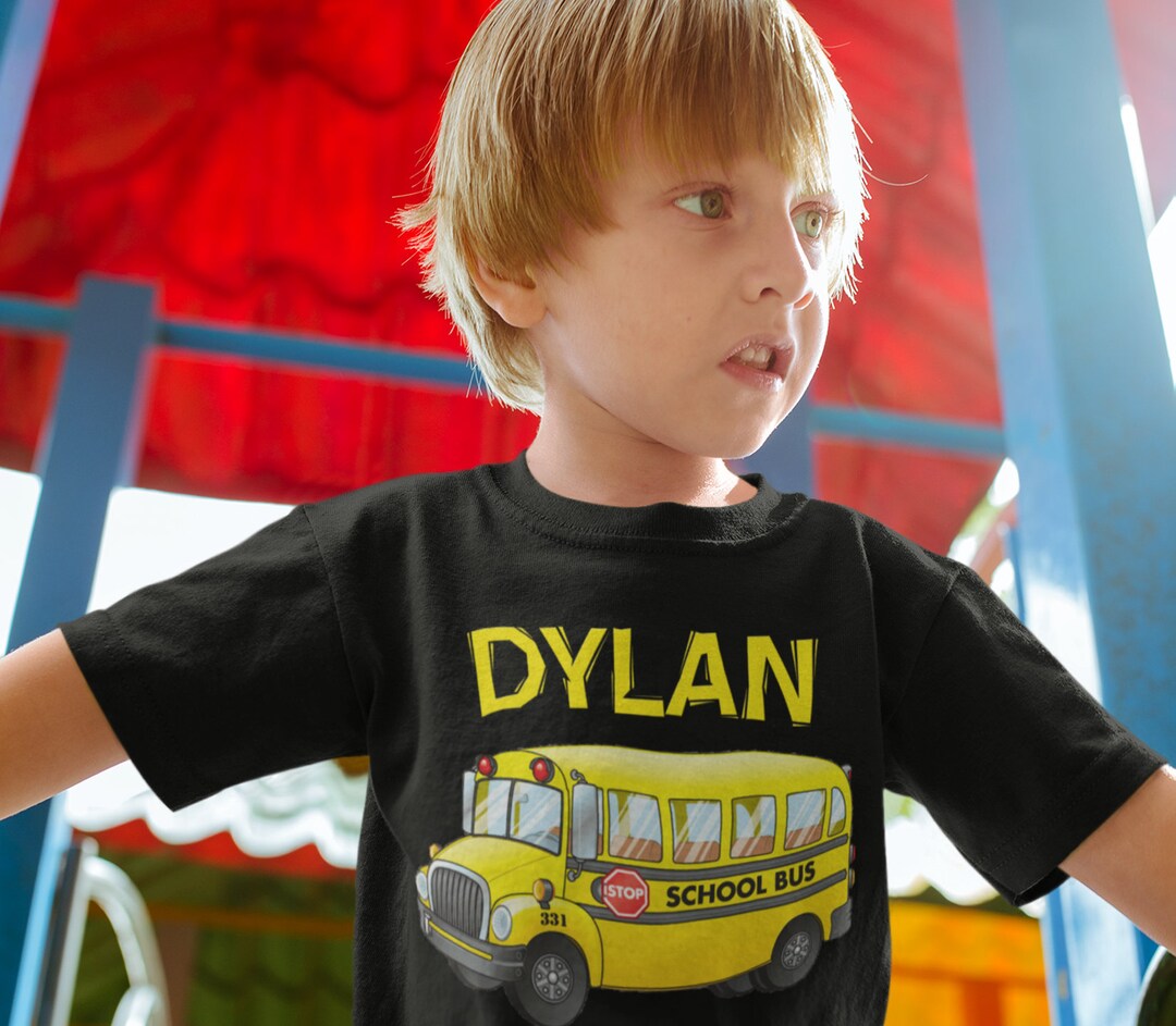 Personalized School Bus Shirt Kids School Bus Graphic Tee Adult I Love ...