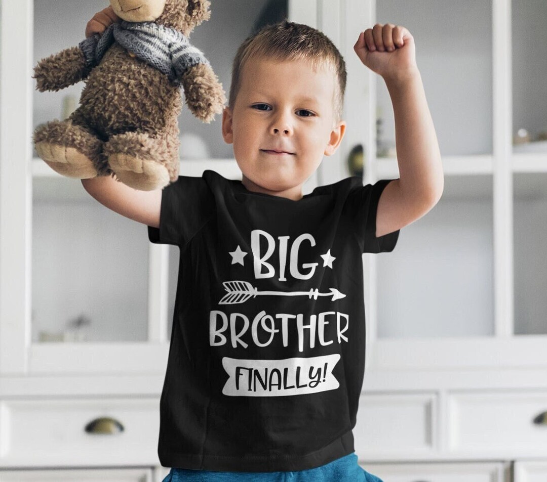 Big Brother Announcement Shirt Sibling Tee for Kids Big Brother Finally ...