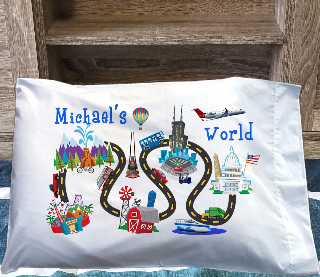 Personalized Kids Pillowcase - Transportation Pillowcase - Boy or Girl ...