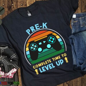 Pre-k Graduation Shirt Kids Video Gamer Level up Pre-school T-shirt ...
