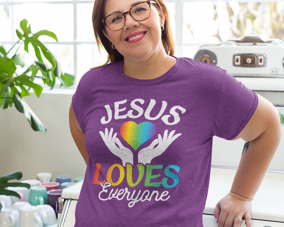 Jesus Loves Everyone Pride Shirt Rainbow LGBTQ Support Faith Tee - Etsy