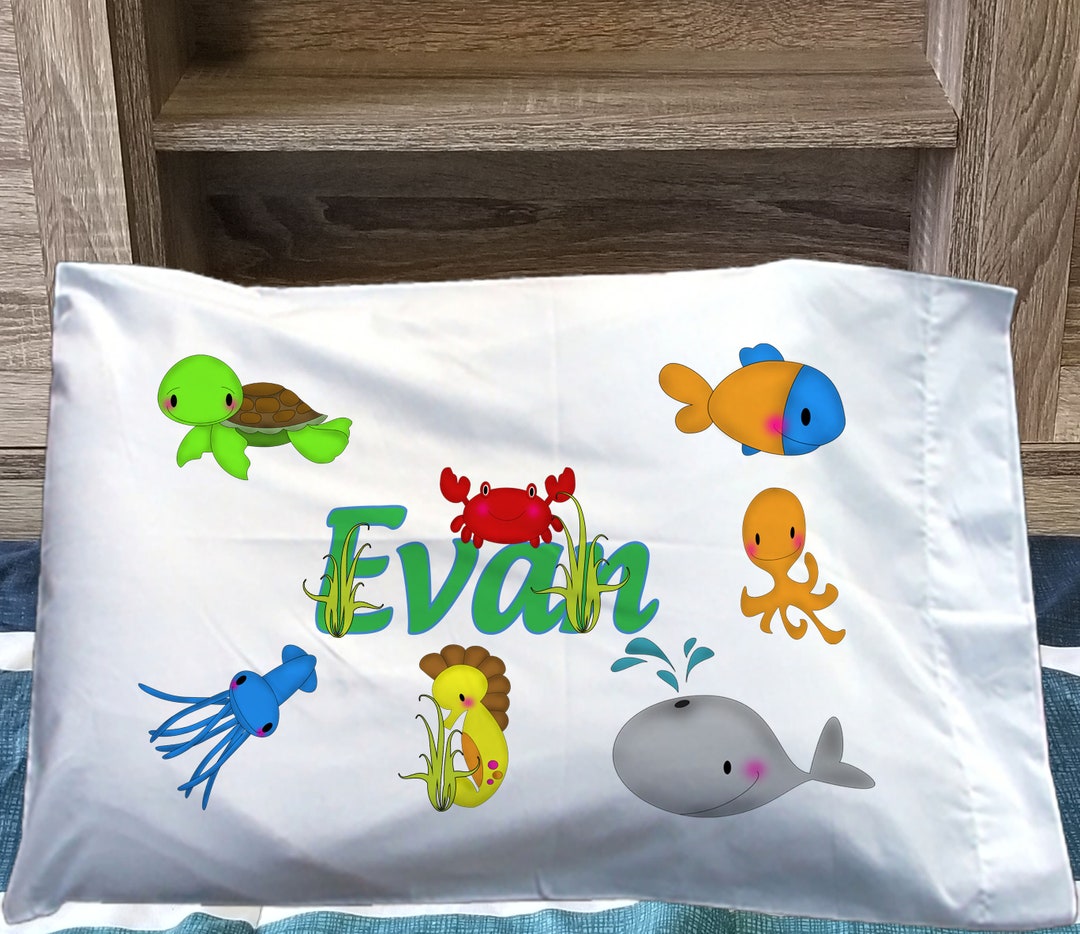 Fish Kids Pillowcase Undersea Pillow Personalized Pillowcase customized ...