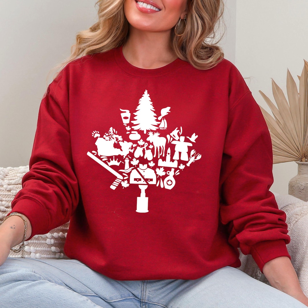 Canada Maple Leaf Sweater - Canadian Elements Crewneck Sweatshirt ...