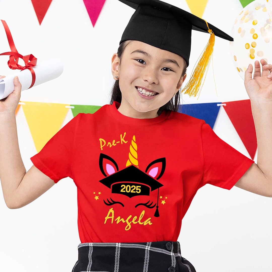 Personalized Unicorn PRE-K Graduation Shirt - Grad Tshirt for Girls ...