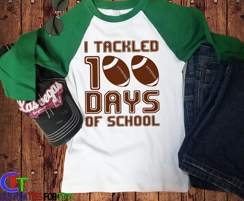 Football 100 Days of School Shirt 100 Days Football Shirt - Etsy