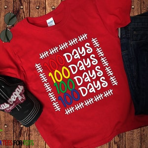 100 Days of School Shirt - Counting Tick Marks to the 100th Day - Boys ...