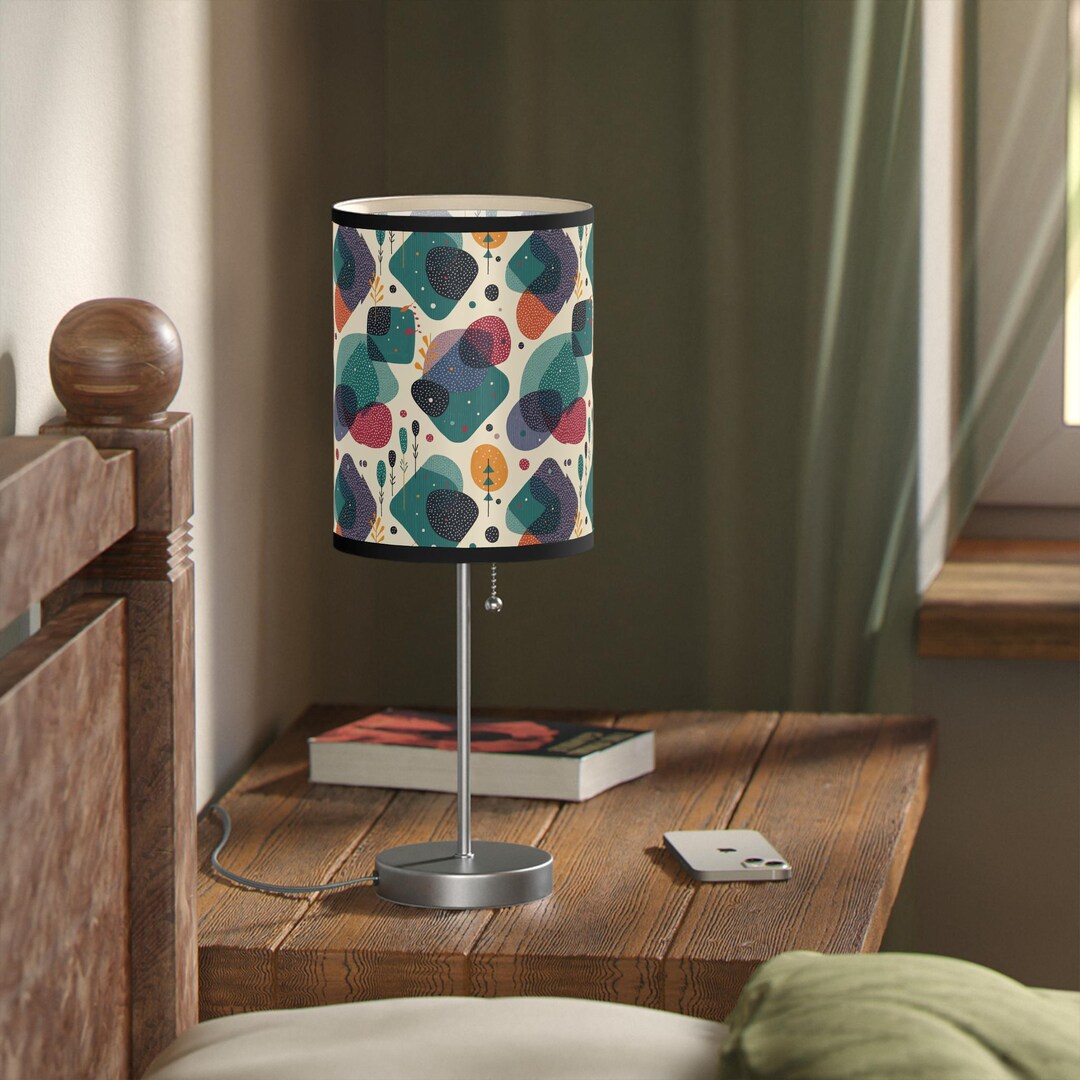 Modern Abstract Table Lamp, Boho Home Decor, Colorful Nightstand Light ...