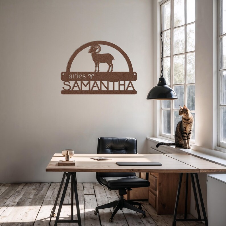 Personalized Aries Metal Sign - Custom Zodiac Die-cut Wall Art for ...