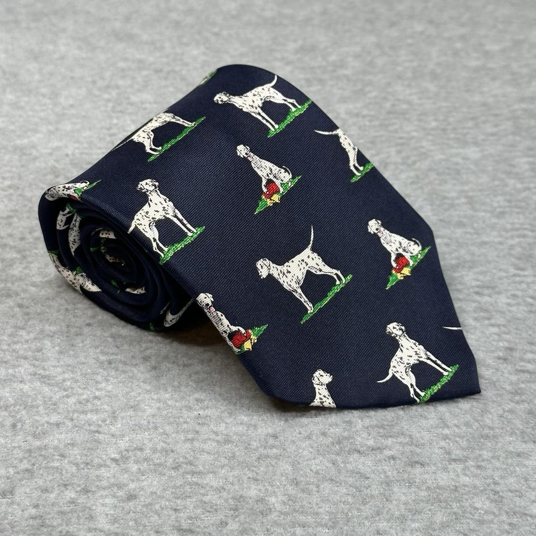 Vintage Mark, Fore & Strike Alynn Dalmatian Silk Necktie Made in USA ...