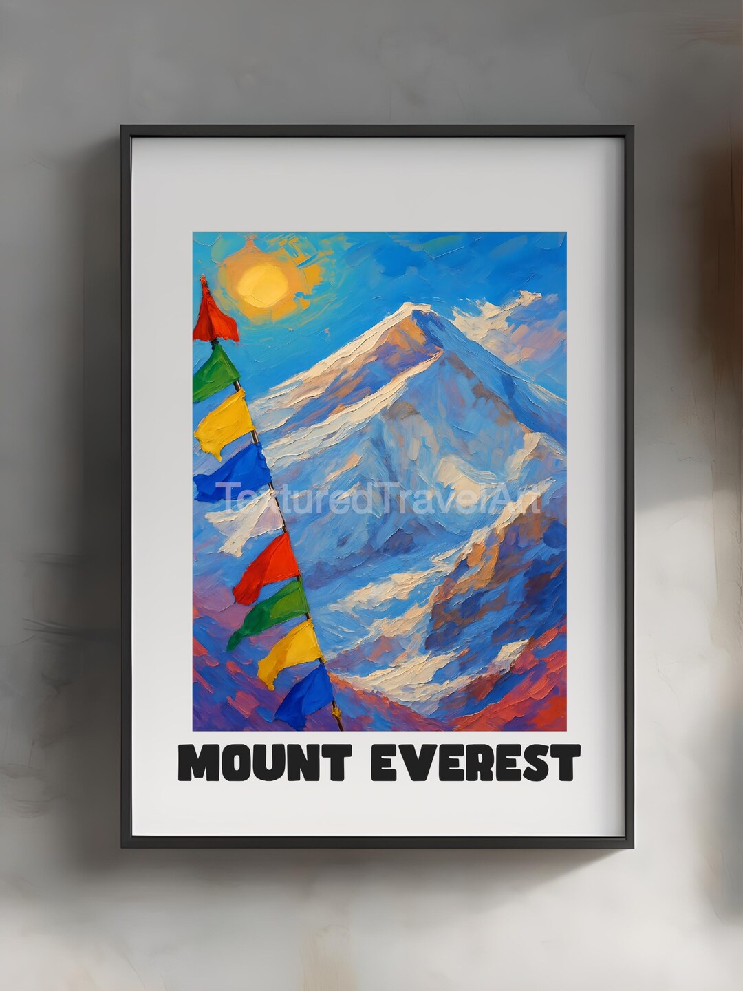 Mount Everest Print: Textured Nepal Travel Poster (digital Download ...