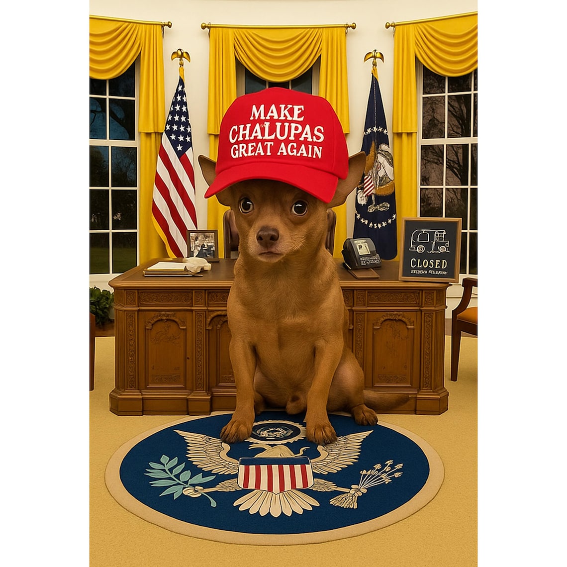 Funny Pet Print Oval Office Style - Etsy