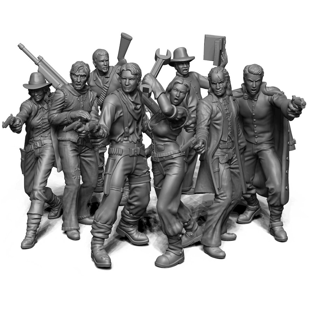 Tranquility Crew – 30mm Sci-fi Cowboy Miniatures for Skirmish Wargames ...