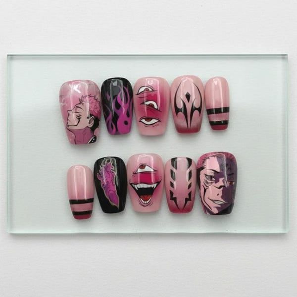 Sukuna Nails - Etsy
