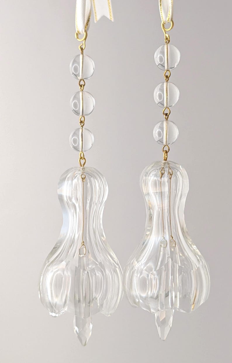 6" Flower Bell Crystal Ornament - Etsy