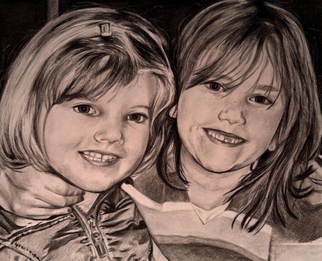 Custom Large Charcoal Portrait Drawing 16”x20” (examples Provided) - Etsy
