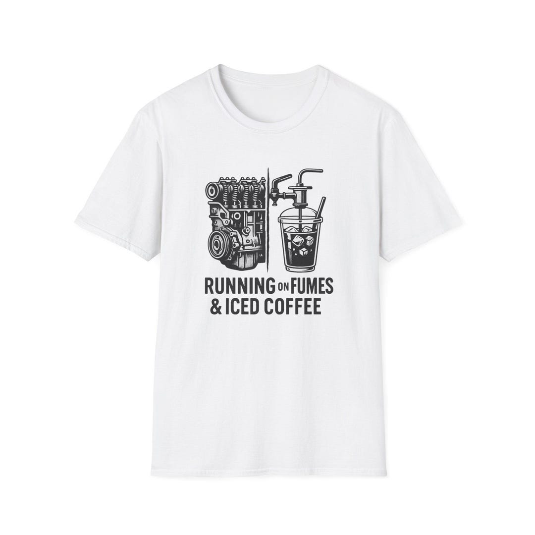 Running on Fumes and Iced Coffee Shirt, Funny Exhausted Shirt, Humor ...