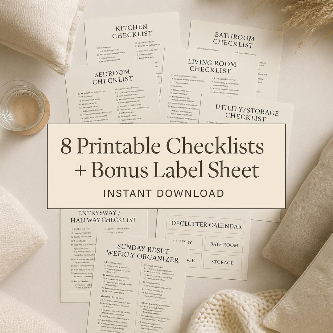 Home Organization Printables | Declutter & Cleaning Checklists | Small ...