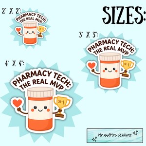 Pharmacy Tech MVP Sticker, Cute Kawaii Pill Bottle Sticker, Pharmacy ...