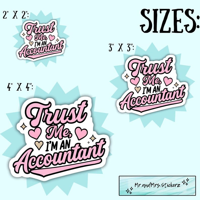 Girly Accountant Sticker: Trust Me CPA Vinyl Decal - Etsy