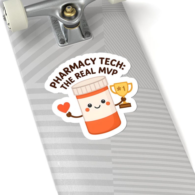 Pharmacy Tech MVP Sticker, Cute Kawaii Pill Bottle Sticker, Pharmacy ...