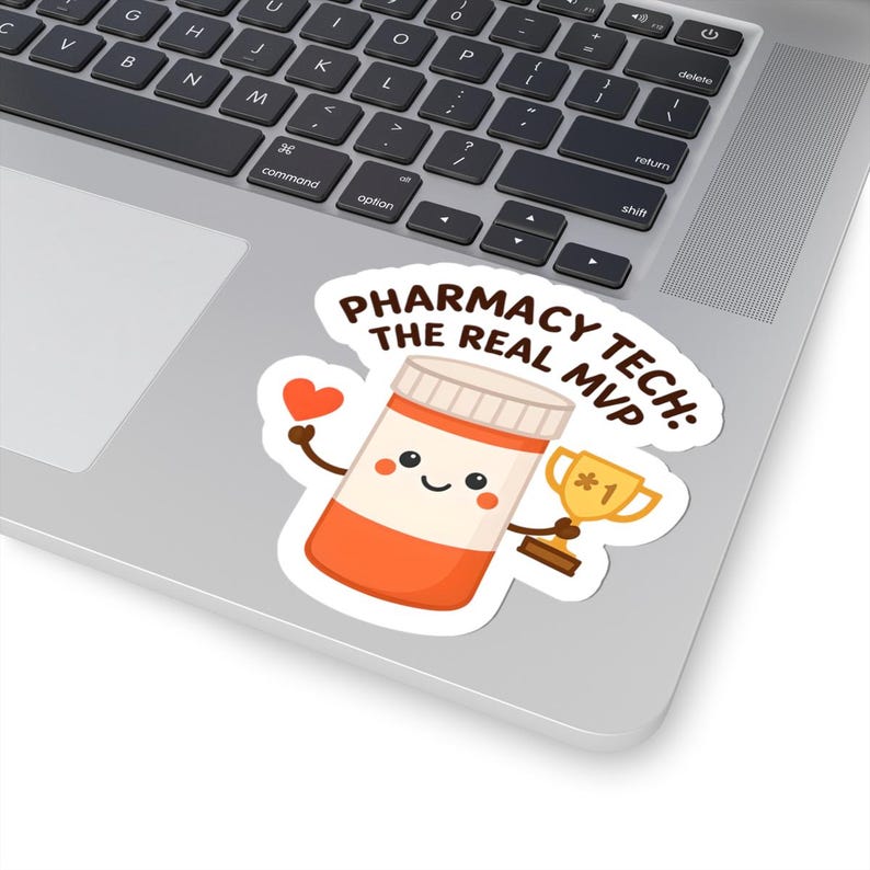 Pharmacy Tech MVP Sticker, Cute Kawaii Pill Bottle Sticker, Pharmacy ...