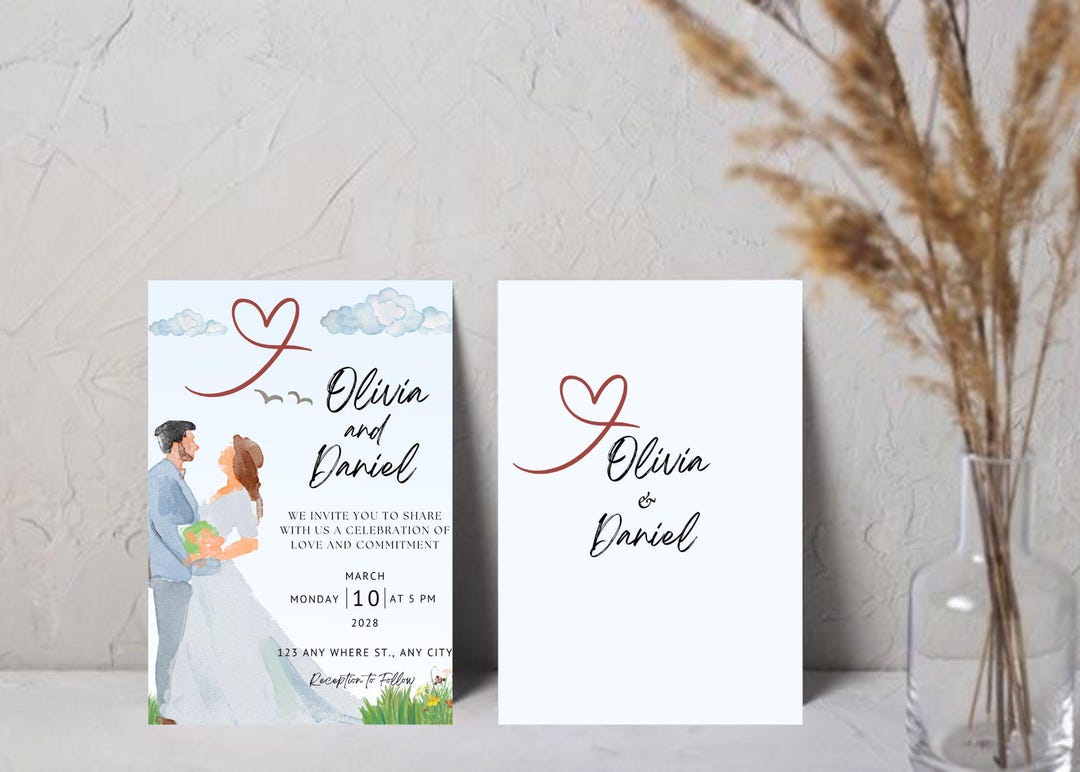 Editable Couple Wedding Invitation Married Couple, Template Printable ...