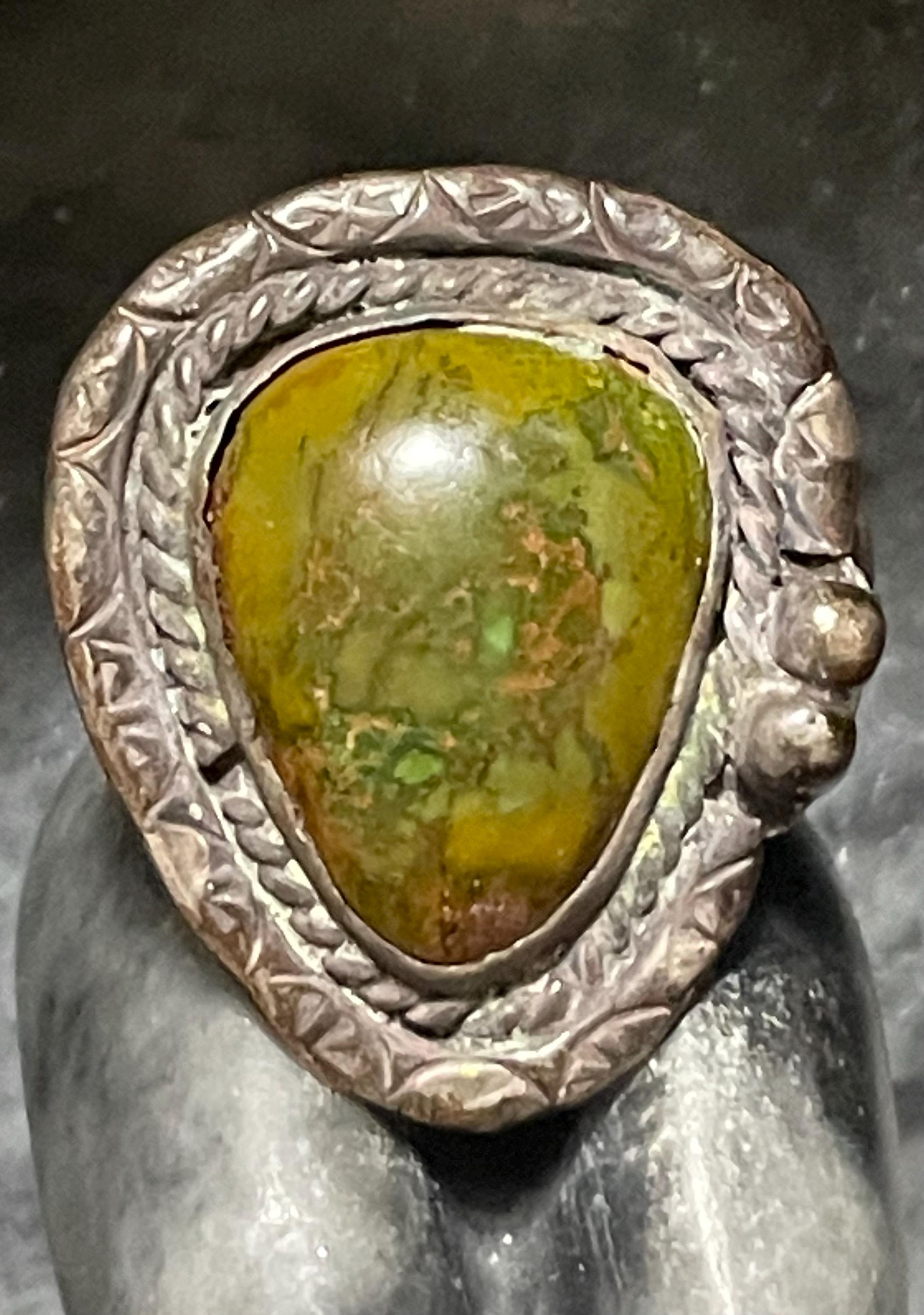 Antique Native American Green Turquoise Cabochon Ring Size 8 - Etsy