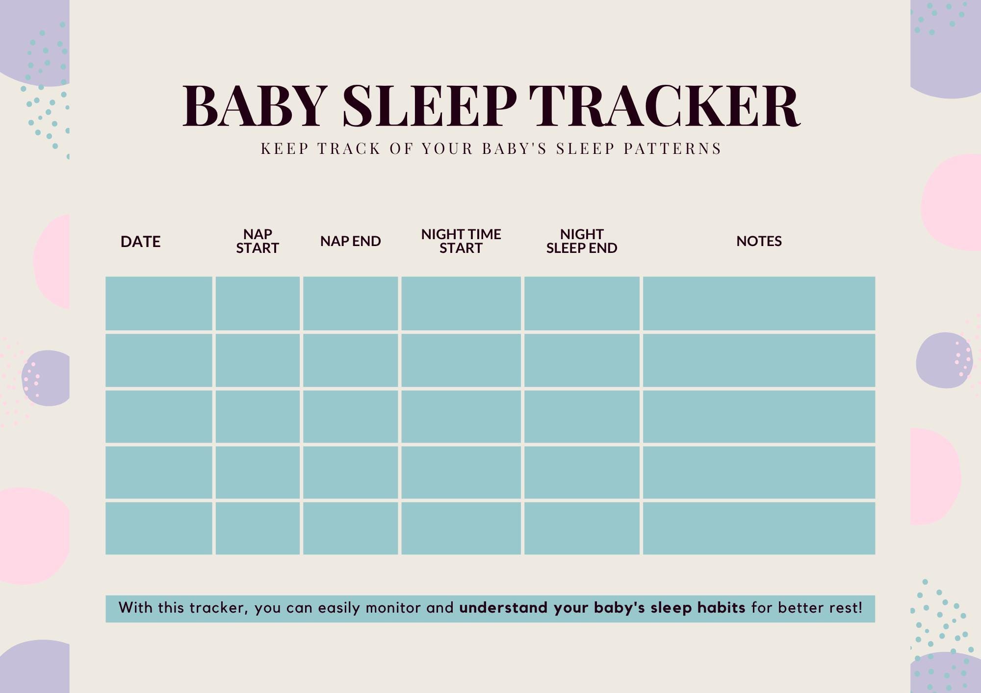 Newborn Sleep Schedule Printables - Baby Tracker & Routine Planner ...