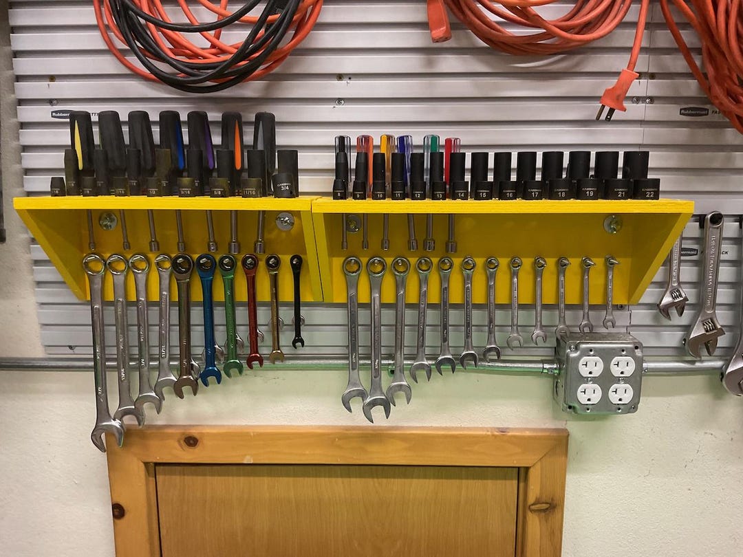 SAE Socket Organizer – Tool Rack for 1/2" Plywood – Slat Wall Mount ...