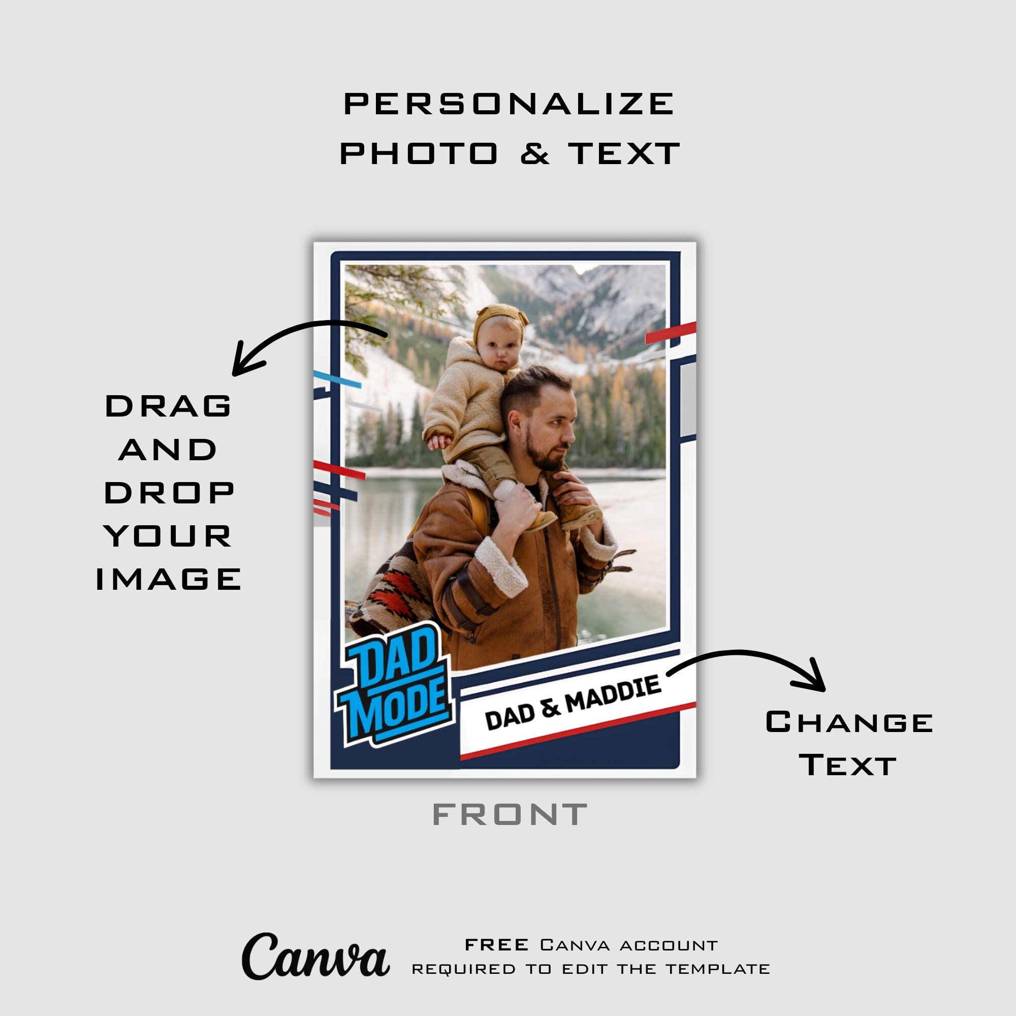 Father’s Day Sports Card Template – Custom Dad Trading Card – Editable ...