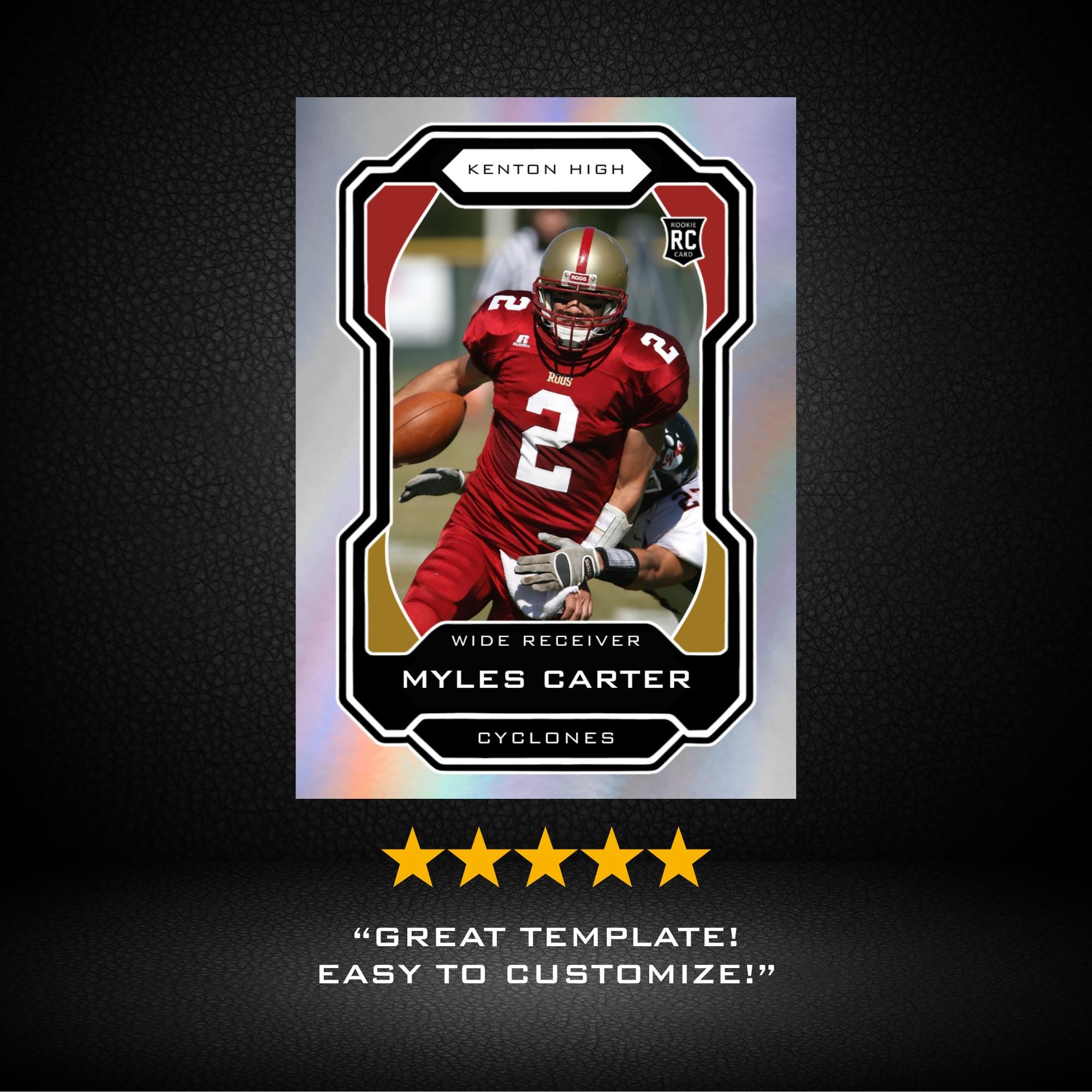 Football Trading Card Canva Template – Editable Sports Card for Kids ...