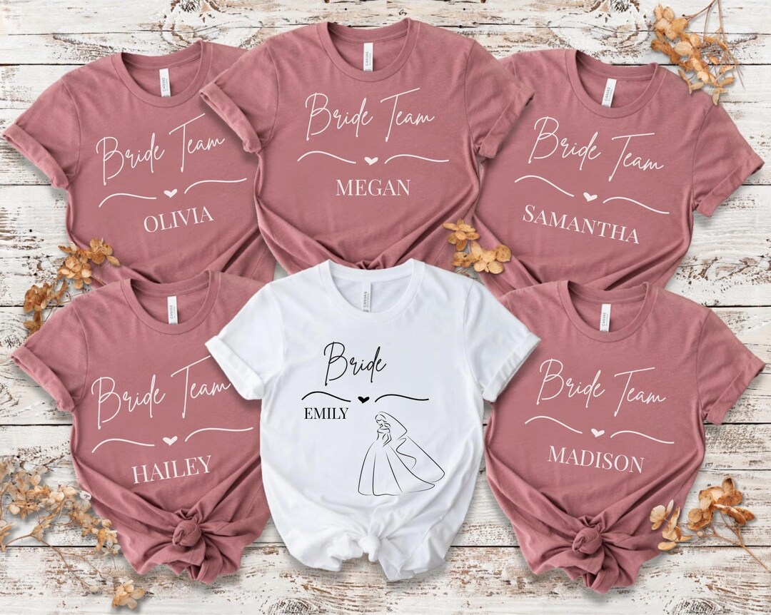Team Bride T-shirts: Bachelorette Party Squad Shirts - Etsy