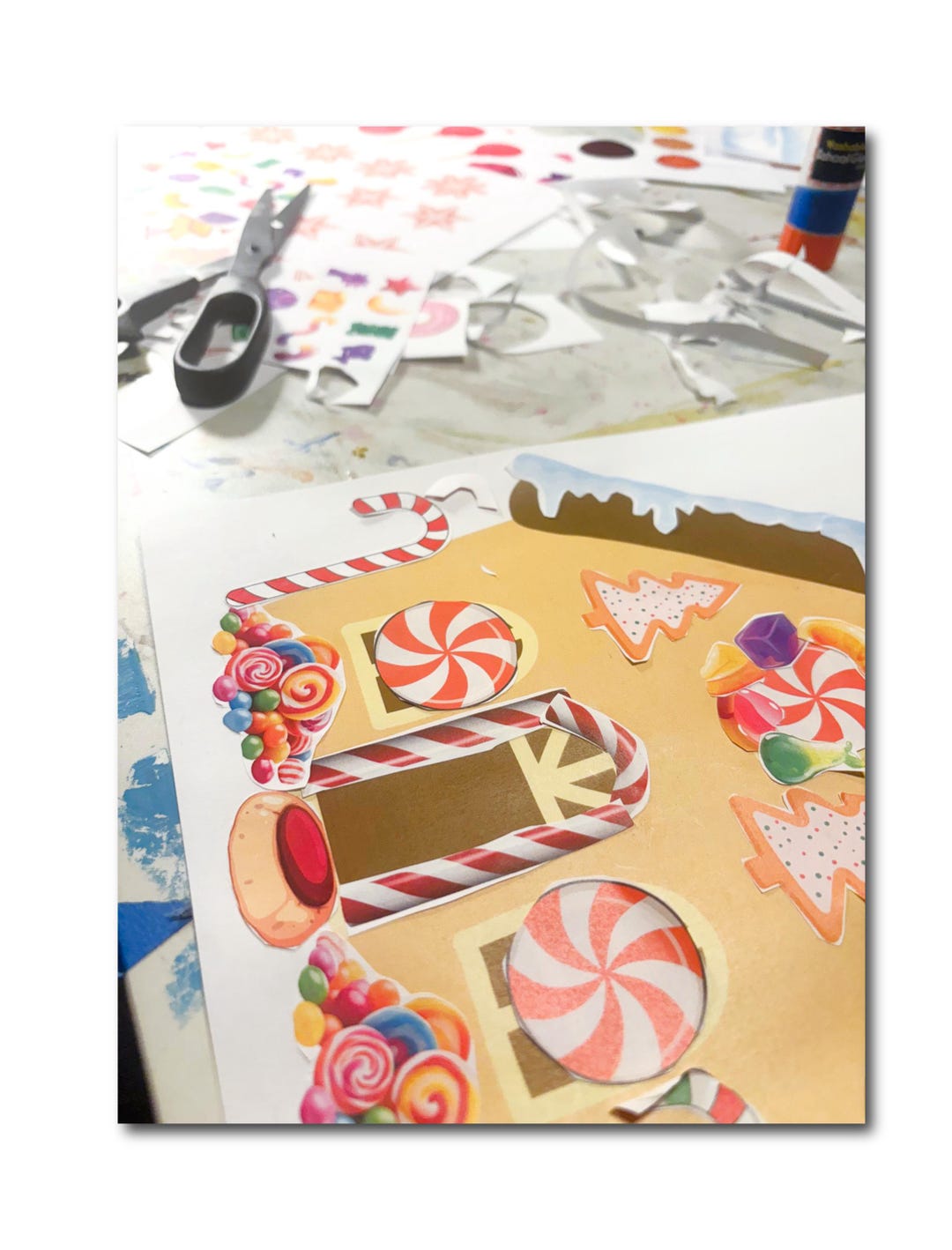 Printable Gingerbread House Craft Kit | Winter Holiday Collage Art ...