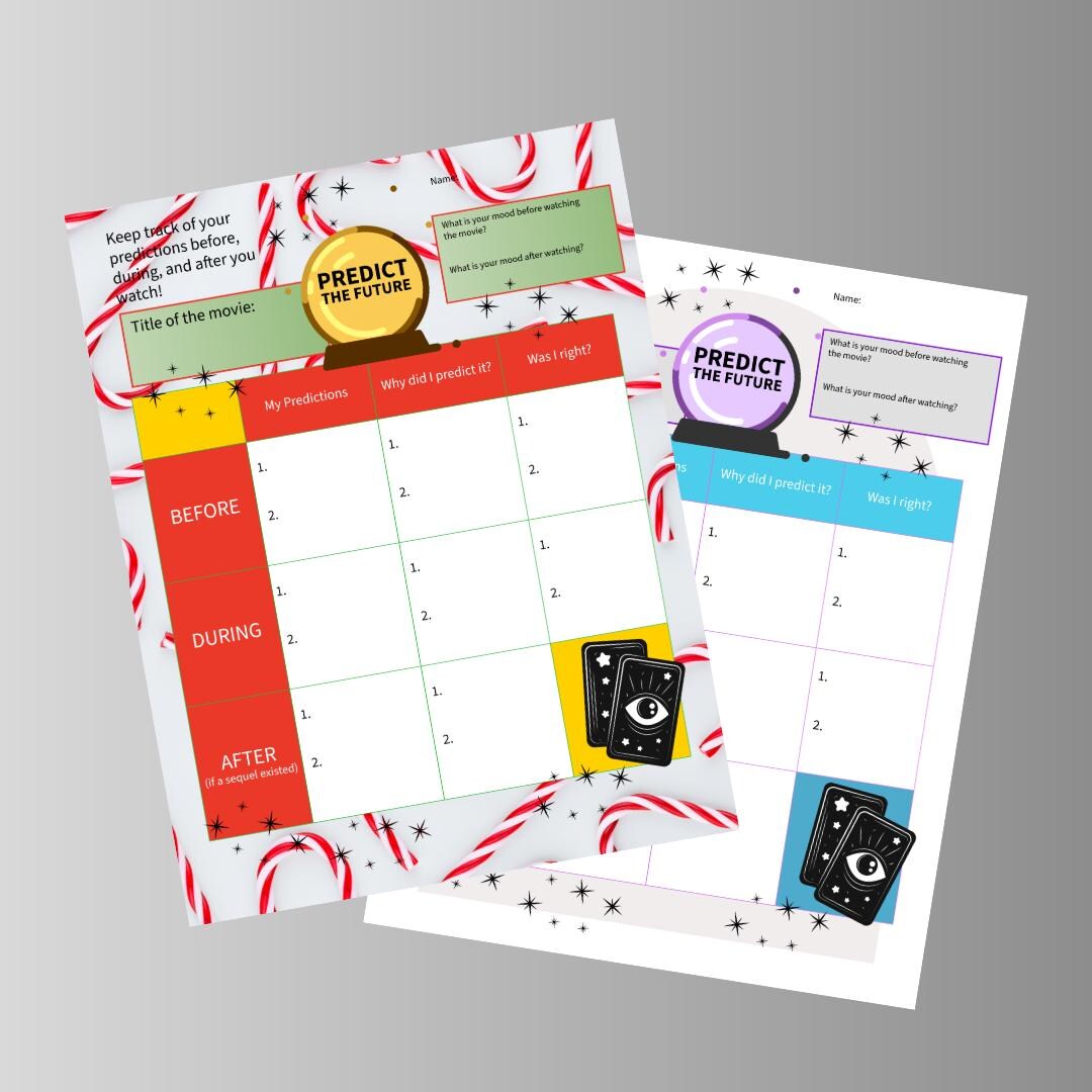 Printable Movie Night Activity | Predict the Future Worksheet | Slumber ...