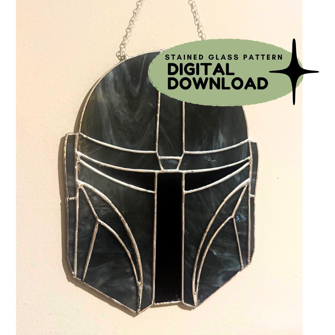 Mandalorian Helmet Stained Glass Pattern - Etsy