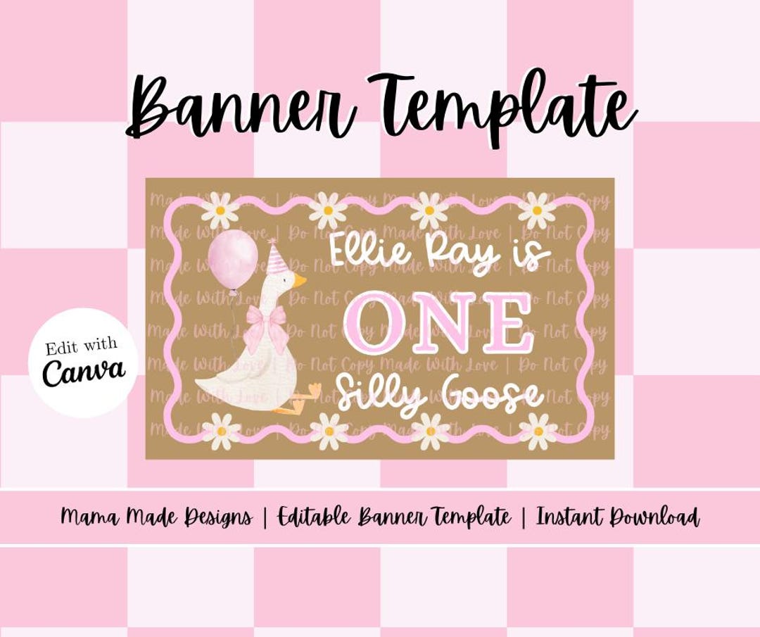 One Silly Goose Banner Template Mock up | Editable Canva Digital ...