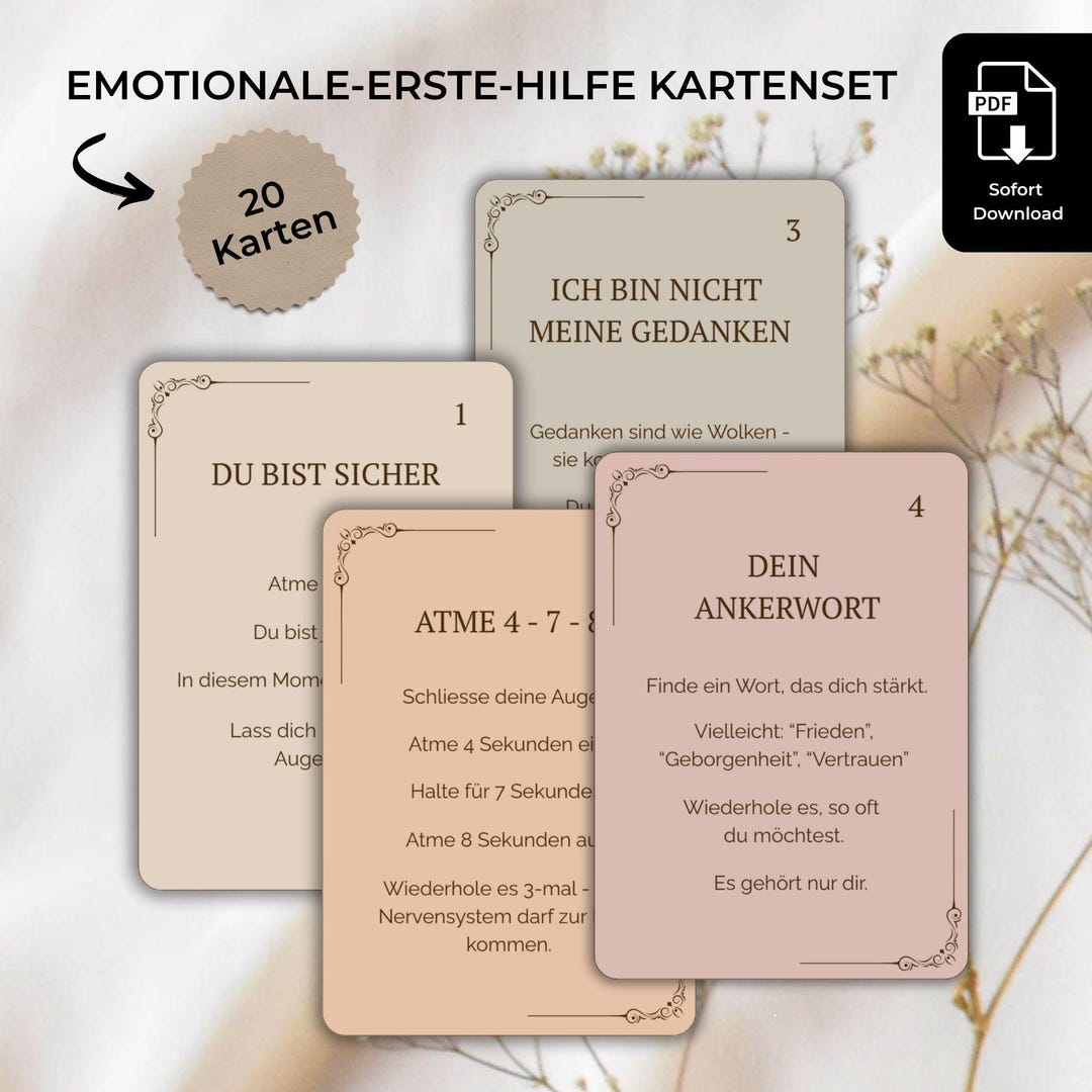 Emotional First Aid Cards to Print | Mindfulness Cards for Stress ...