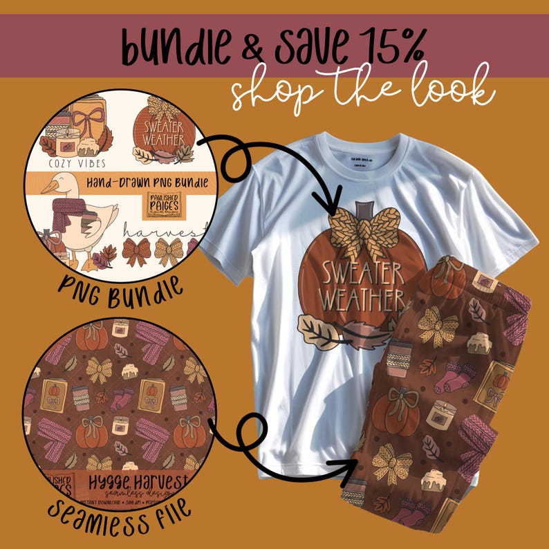 Hygge Harvest PNG Clipart Bundle: Fall, Coffee, Goose, Bookish, Autumn ...